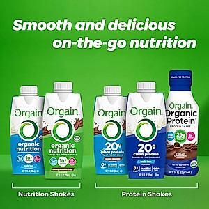 Orgain Organic Nutritional Protein Shake, Creamy Chocolate Fudge - 16g Grass Fed Whey Protein, Meal Replacement, 20 Vitamins & Minerals, Fruits & Vegetables, Gluten Free, Non-GMO, 11 Fl Oz (4 Pack)