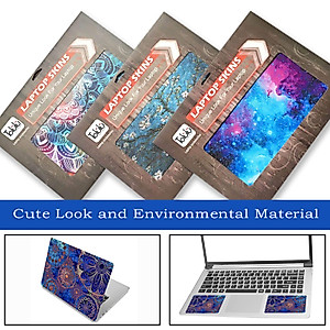 Laptop Skin Sticker Decal,12" 13" 13.3" 14" 15" 15.4" 15.6 inch Laptop Vinyl Skin Sticker Cover Art Protector Notebook PC (2 Wrist Pad Skins Included), Decorative Waterproof Removable, Blue Mandala
