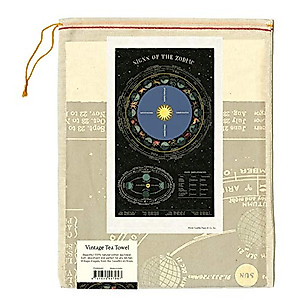 Cavallini Papers & Co. Zodiac Chart Tea Towel, Multi