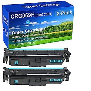 2-Pack (Cyan) Compatible High Yield CRG-069H CRG069H (5097C001) Laser Printer Toner Cartridge Used for Canon MF753Cdw MF751Cdw LBP674Cdw LBP673Cdw LBP674Cx MF752Cdw MF756Cx Printer