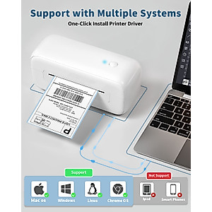 Label Printer with Thermal Pink Round Label - 2"