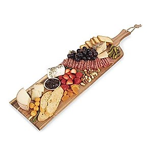 TOSCANA - a Picnic Time brand - Artisan 30" Acacia Charcuterie Board with Raw Wood Edge, Cheese Board, Serving Platter, (Acacia Wood)