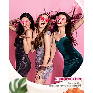 Chicpop Heart Shape Sunglasses Rimless Heart Sunglasses Colorful Heart Glasses for Valentine Mardi Gras Women Party Favor