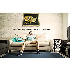 Scratch Off Map Of United States, USA State Scratch Sticker, Travel Map Gift Adventure Wall Poster For Kids Adults (States)