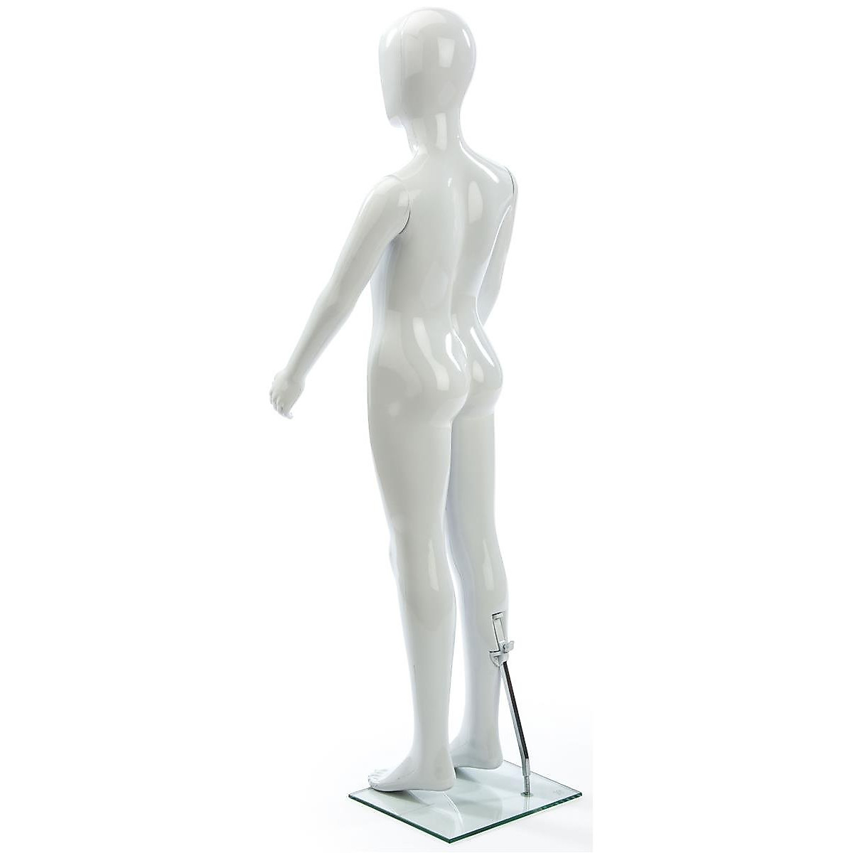 Displays2go Glossy White Polypropylene Child Youth Mannequin Form, 51-Inch