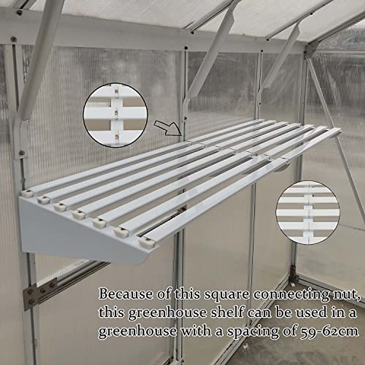TPSHKE Greenhouse Shelves, 4-Pack 23.62x15 inch Heavy Duty Greenhouse Shelf Kits, White