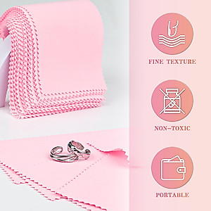 YouBay 8x16cm Jewelry Cleaning Cloth - 30 Pcs Individually Wrapped Silver Polishing Cloth for Jewelry Polishing Cloth for Sterling Silver | Gold | Brass | Platinum (Pink)