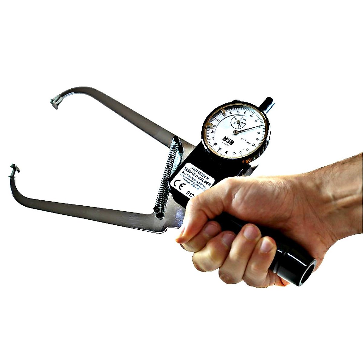 Harpenden Skinfold Caliper with Calibration Dowel, Wood Case, and Instruction Manual with Charts to Measure and Calculate Body Fat Percentage - 0.2 mm Accuracy, Scientific