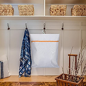 4 Set Travel Laundry Bags Dirty Clothes Bag for Traveling Hanging Laundry Hamper with Zipper, Folding Hanger and Outer Bag, Collapsible and Washable, Separate Laundry from Clean Clothes