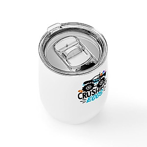 CafePress New Easter Monster Truck Cr Insulated Wine Tumbler 12 oz