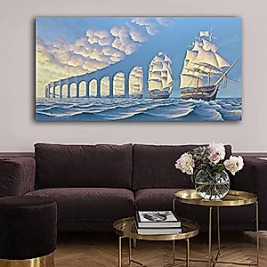 zhoubj Rob Gonsalves Sun Sets Sail Poster Decorative Painting Canvas Wall Art Living Room Posters Bedroom Painting 12x24inch(30x60cm) ZF