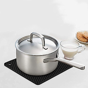 Alnicov Set of 4 Silicone Pot Holders Multi-Purpose Hot Pads,Non Slip Flexible Durable Heat Resistant for Table Kitchen Navy Blue