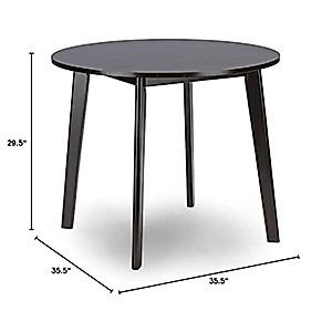 Baxton Studio Debbie Mid-Century Round Dining Table, Dark Brown