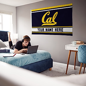 Rico Industries NCAA Cal Berkeley Golden Bears Personalized - Custom 3' x 5' Banner Flag - Made in The USA - Indoor or Outdoor Décor