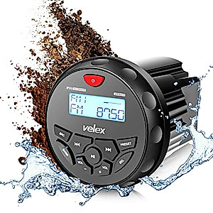 UTVpro Marine Audio System Stereo Speaker Package, Bluetooth, MP3 USB AM FM Marine Stereo - 2 x 6.5 Inch White Speakers, Antenna