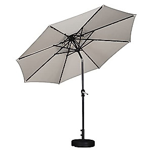 DOIT Solar Patio Umbrella 10 FT Outdoor Umbrella with 40 LED Lights 8 Sturdy Ribs, Table Market Umbrella for Garden,Deck,Backyard,Pool Bench(No Base)