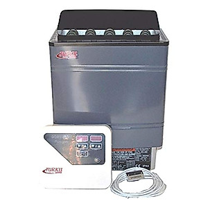 TURKU TU90WD-OD - Residential 9KW Wet & Dry 240V Sauna Stove External CON5 Digital Controller ...