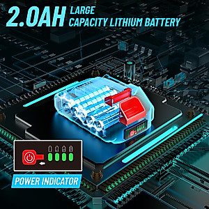 Seesii Cordless Caulking Gun, 29oz Electric Caulking Gun w/ 2000mAh Li-ion Battery, Caulk Gun with Stepless Speed Control, LED Light, 360° rotating head for Filling, Sealing