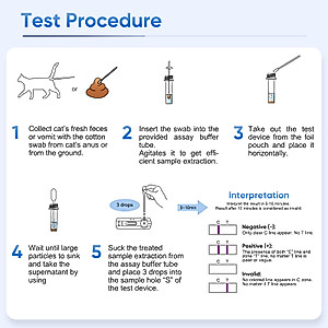 PawsXfun Cat Healthy FPV Test Kit for Cats - Accurate & Quick 5-Pieces Home Detection in Feces in 5-10 Minutes! Easy to Use Non-Invasive Early Diagnosis Tool Suitable for All Breeds & Ages
