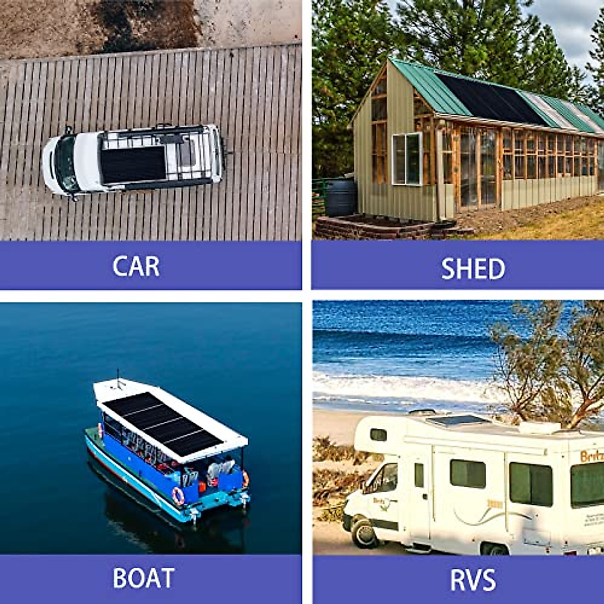 WUZECK Solar Panel Kit 12V 200W Lightweight 100Watt Monocrystalline PV Module with 20A Charge Controller Off Grid Power for Boat Rvs Cabin Battery Backup(200W Solar Panel kit)