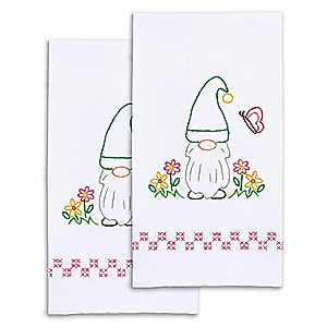 Jack Dempsey Hand Towel DECORATIV Gnomes, White
