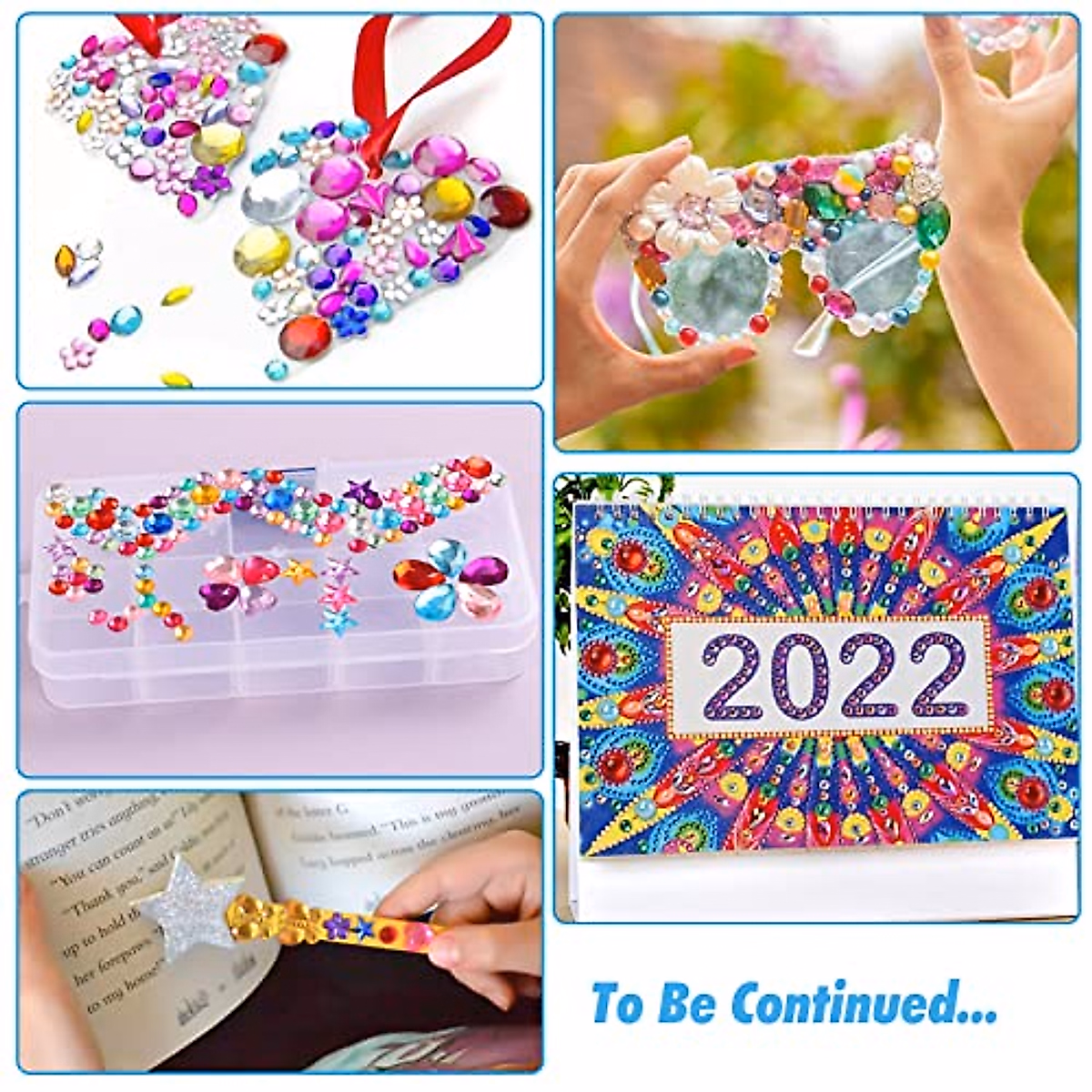 YIQIHAI 360pcs Craft Gems Jewels Acrylic Flatback Rhinestones Gemstone for Arts and Crafts Jewels, 10-15mm，9 Shapes with Tweezers and Storage Box