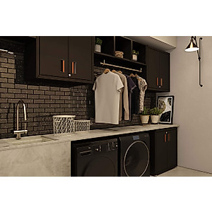 itbe Ready-to-Assemble Floating Garage Storage Cabinet - Wall Mount Garage Cabinet w/Lockable 2 Doors, 44 lbs Shelf Capacity, Removable Shelf, Heavy-Duty Steel Metal Cabinet (Black)