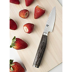 Shun Cutlery Premier Grey Paring Knife 4", Small, Nimble Cooking Knife for Peeling, Coring, Trimming and More, Precise Cutting Knife, Handcrafted Japanese Kitchen Knife