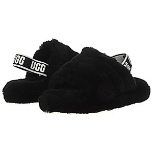 UGG Kids' Fluff Yeah Slide Slipper, Black, 4