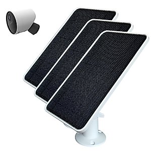 JJMASEE Solar Panel for SimpliSafe Outdoor Security Cameras (3 Pack), Featuring Weatherproof Durability and Continuous Power Supply, Comes with a 13FT Cable and Aluminium Alloy Wall Mount