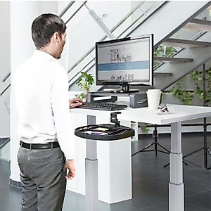 Stand Steady Pen Cup | Original 3-in-1 Desk Organizer | Free Up Desk Space with Clamp On Pen Holder & Bag Hook | No Drill Needed | Organize Pencils, Markers, Paper Clips & More (Black)