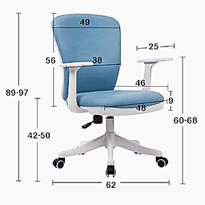 MayNuo Office Chair Gaming Chair Computer Chair Home Computer Chair to Work in an Office Chair Staff Member Chair Netting Lift Swivel Chair Lift Student Dormitory Chair/Argento