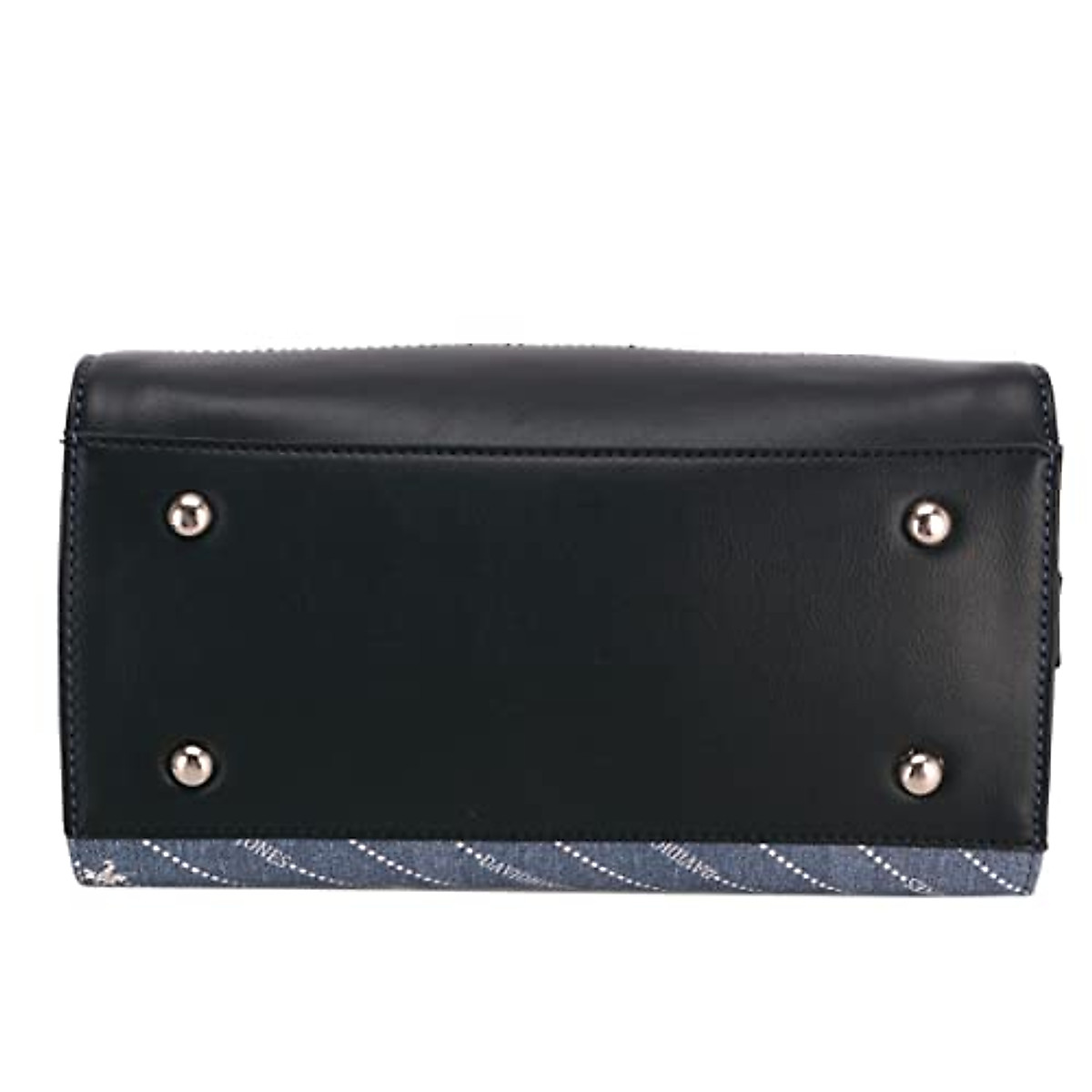 DAVID JONES Women Blue Denim Fashion Tote Work Handbag Casual Everyday Satchel Shoulder Bag - Blue