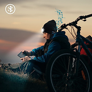 Bluetooth Beanie Warm Hat with Light Headphone Unique Tech Gifts for Men Dad Him Teenage Christmas Stocking Stuffers Pink