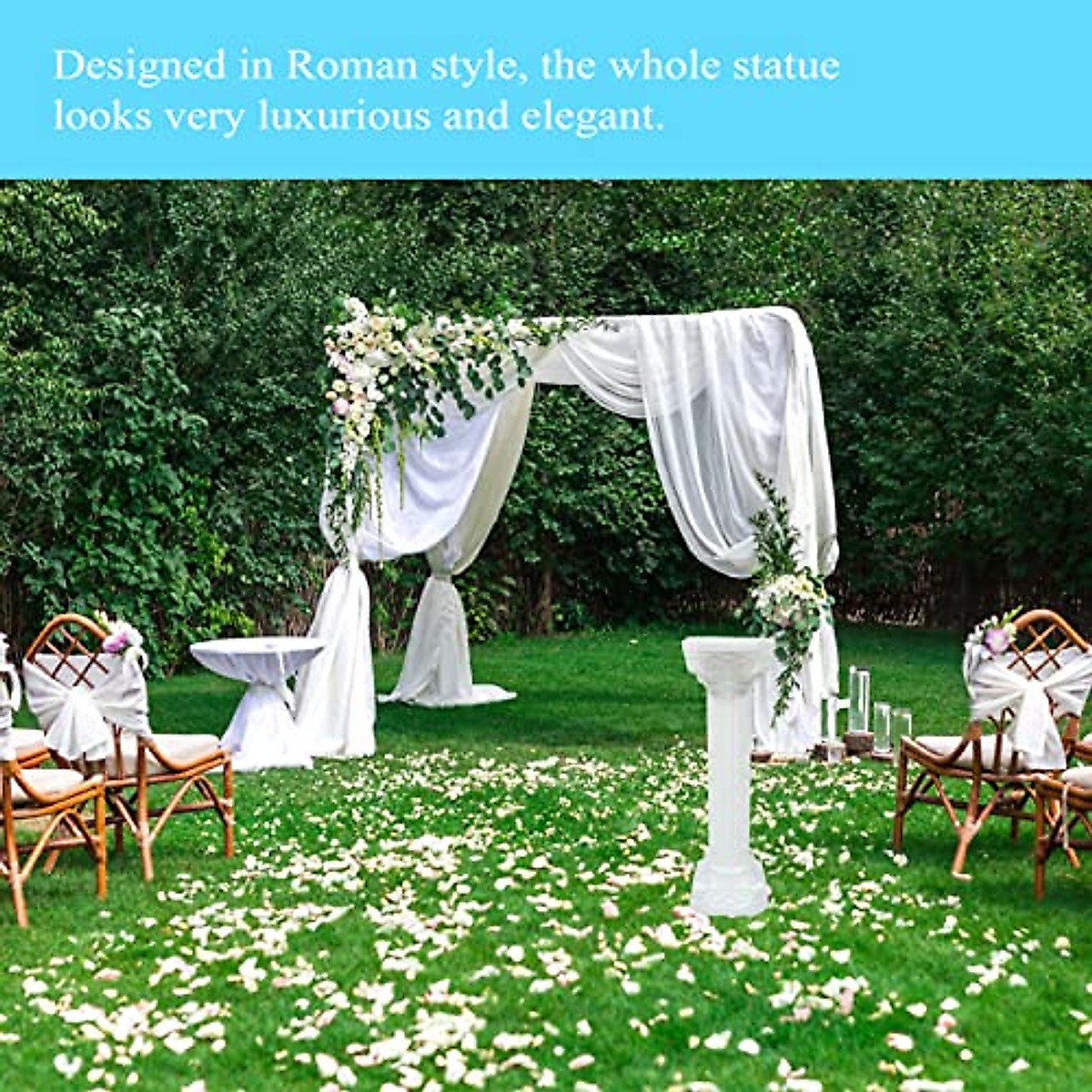 Yardwe White Roman Pillar Greek Column Statue Wedding Pillar Plastic Roman Collum Props Pant Stand Figurine Pillar Sculpture Wedding Decoration Home Garden Decoration