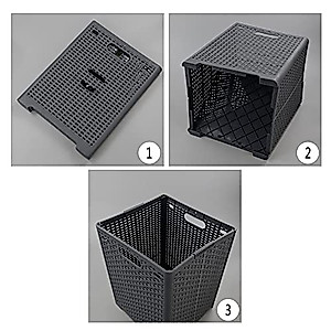 Sosody 40L Plastic Laundry Baskets, Collapsible Laundry Hampers, 2 Pack