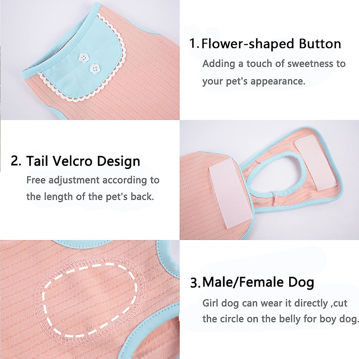 Dog Surgery Recovery Suit After Surgery Pet Recovery Shirt Dog Abdominal Wounds Anxiety Vest Calming Shirt Female Dog Sanitary Panties Jumpsuit for Dog Surgical Recovery Suit(DRS02-Beige-S)