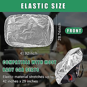 Ziciner Baby Car Seat Sun Shade Cover, Infant Auto Seats Heat Protector Keeps Baby's Carseat at Cooler Temperature, Blocks Out Heat & Sun UV Covers, Universal Baby Travel Accessories