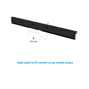 USB Wired Wii Sensor Bar, Replacement Infrared Ray Motion Sensor Bar for Nintendo Wii/ Wii U/ PC -Black & Silver
