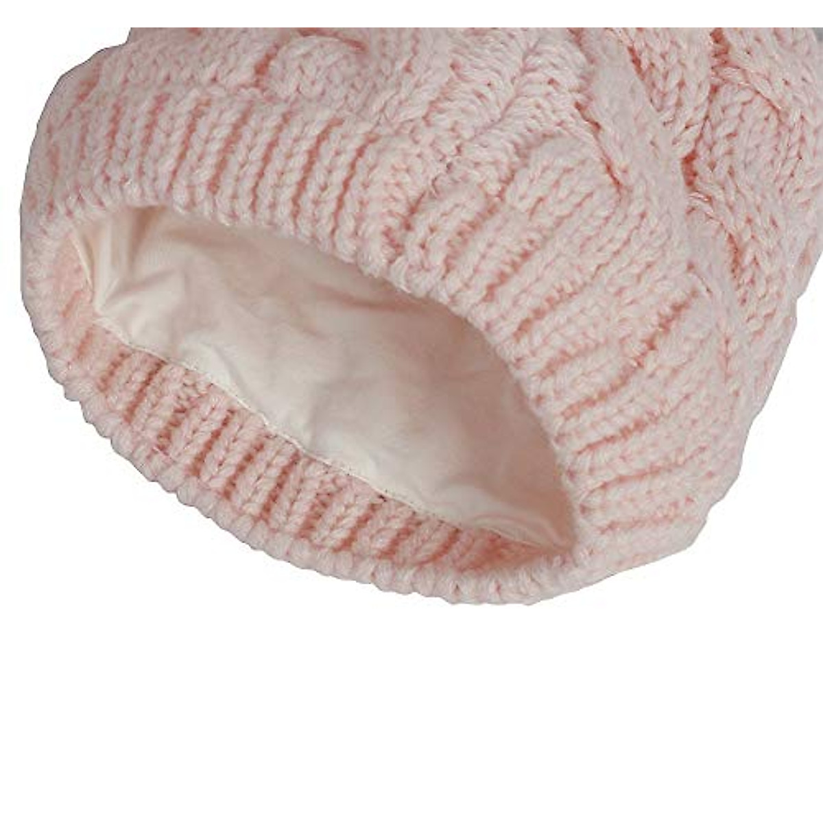 Newborn Winter Beanie Hat Gloves Set for Baby Girls Boys, Infant Toddler Warm Knitted Hat Gloves, Unisex-Baby Beanies (0-1 Months, Pink & White)