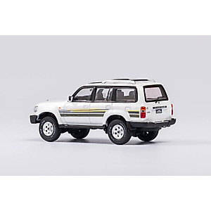 FloZ for KengFai for Toyota for Land Cruiser for LC80 Off-Road Vehicle Pearl White Regular 1:64 Truck Pre-Built Model