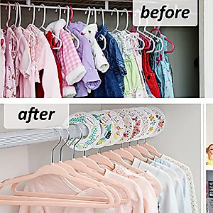 ManGotree Baby Closet Size Dividers, Set of 8 Nursery Baby Closet Clothes Dividers, Baby Nursery Toddler Clothes Size Organizer Dividers (Flower Pattern)