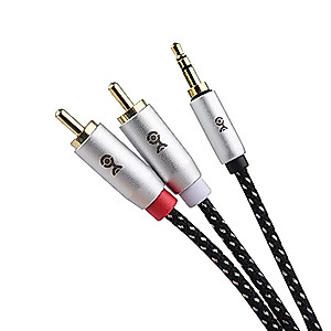 Cable Matters 2-Pack RCA to 3.5mm Stereo Audio Cable 6 Feet (RCA to Aux Cable, 3.5mm to RCA Cable, Aux to RCA Cable) in Black
