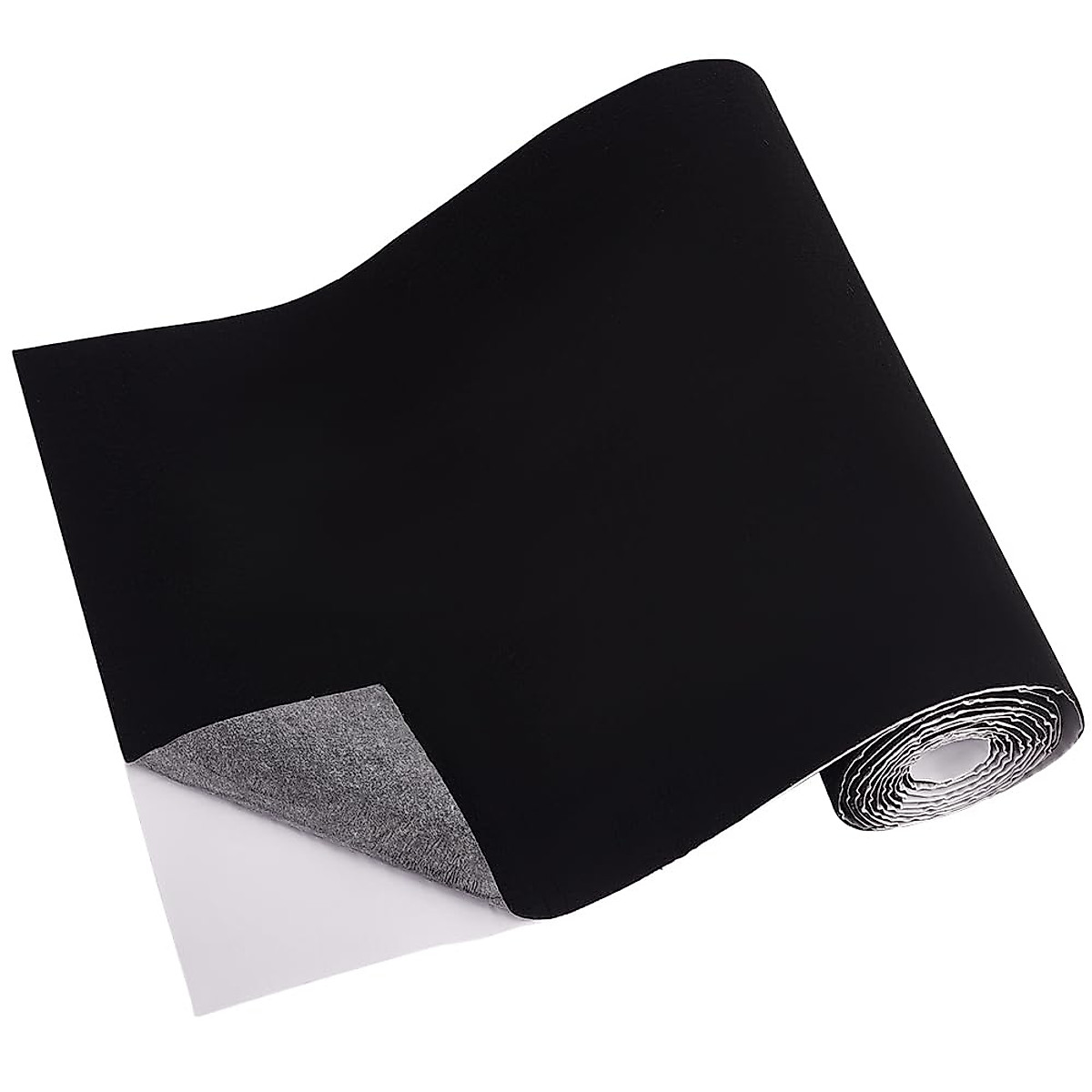 OLYCRAFT Self Adhesive Wool Felt 14x118 Inch Black Self Adhesive Felt Fabric Liner 2mm Thick Adhesive Backed Felt Fabric Cuttable Felt Furniture Pads for Hardwood Floors Protecting and Craft Making