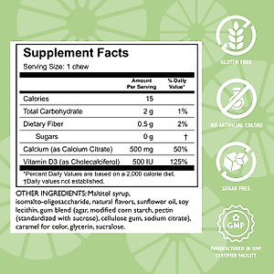 Celebrate Vitamins Calcium Citrate Soft Chews - 500mg Calcium Citrate, 500 IU Vitamin D3 - Bone Health Support - Sugar & Gluten Free, Calcium Supplement After Bariatric Surgery, Caramel, 270 Count