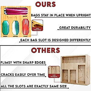 MAKOSS Premium Bamboo Ziploc Bag Storage Organizer & Dispenser Kitchen Wall Drawer- Zip loc Baggie Organizer - Food Storage Plastic Bag Holder of Gallon, Slider Quart, Sandwich, Snack Valentine deals