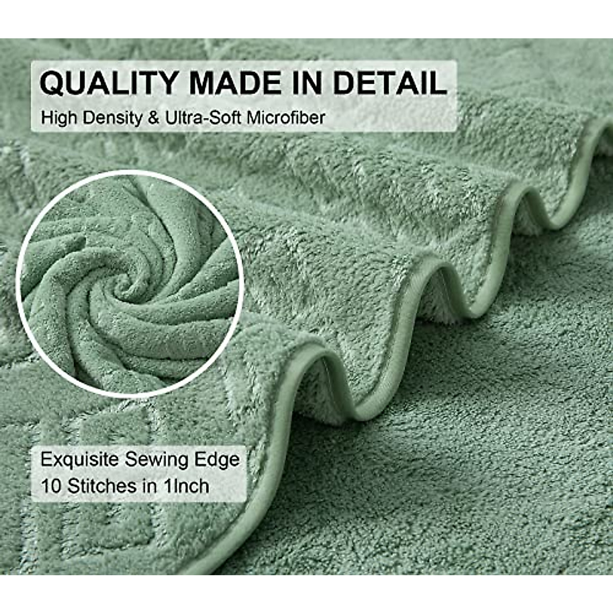 4 Pack Washcloths Set 13"x13",Premium Quality Towel Set for Bathroom, Hotel, Shower, Spa,Gym,Green Washcloths Set Soft and Absorbent & Quick Dry for Daily Use,Soft Microfiber Multipurpose Washcloths