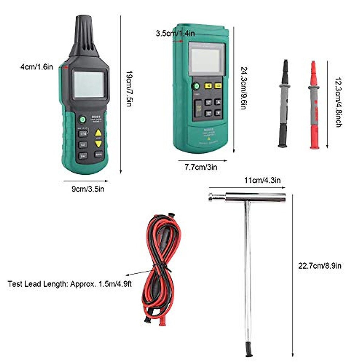 Walfront Cable Locator MS6818 12V-400V AC/DC Underground Wire Cable Locator Metal Pipe Detector Tester Line Tracker Cable Location Device Easily Cable Finder