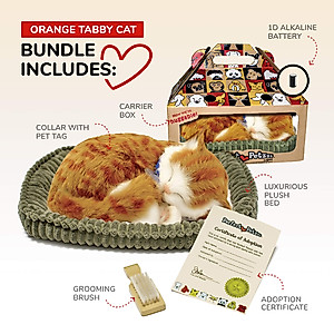 Perfect Petzzz - Original Petzzz Orange Tabby Cat, Realistic Lifelike Stuffed Interactive Pet Toy, Companion Pet with 100% Handcrafted Synthetic Fur