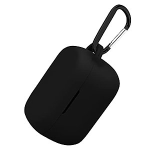 Geiomoo Silicone Carrying Cover Compatible with Sennheiser CX 400BT, Portable Shockproof Case with Carabiner (Black)